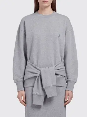 Attico Cotton Jumper With Tie-waist Belt - Grey
