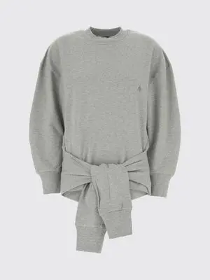 Attico Cotton Jumper With Tie-waist Belt - Grey