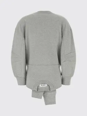 Attico Cotton Jumper With Tie-waist Belt - Grey