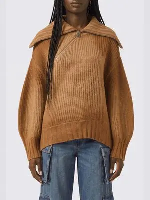 Attico Quarter Zip Ribbed Sweater