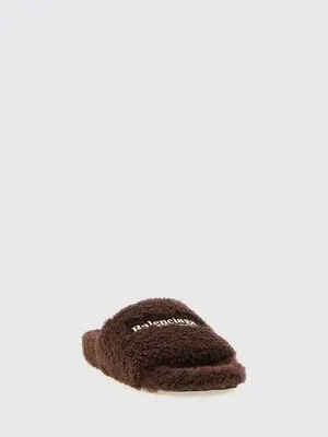 Balenciaga Shearling Mules - Brown