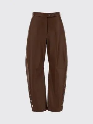 Sportmax Tailored Leather Trousers With Button Detailing