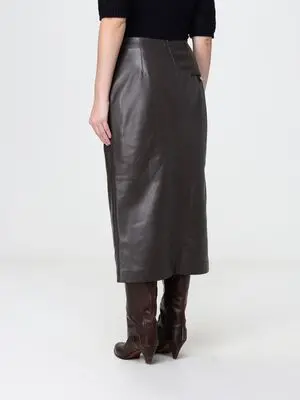 Alberta Ferretti Leather Midi Skirt