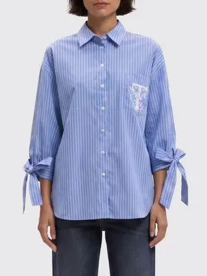 TWINSET Striped Button-up Shirt With Tie Detail