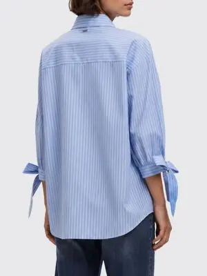 TWINSET Striped Button-up Shirt With Tie Detail