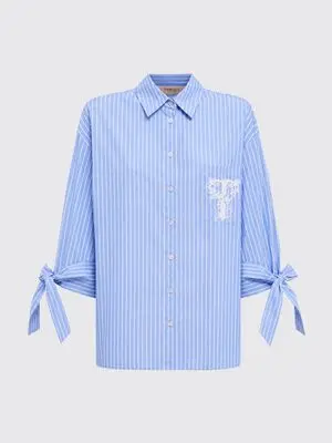 TWINSET Striped Button-up Shirt With Tie Detail