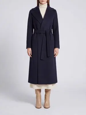 Max Mara S MAX MARA Belted Coat Navy