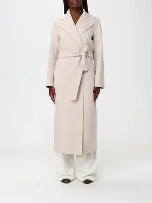 Max Mara 'S Max Mara Long Belted Wool Robe Coat White