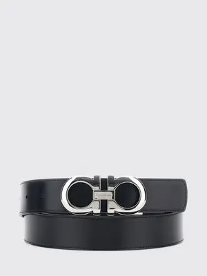 FERRAGAMO Gancini Leather Belt - Black