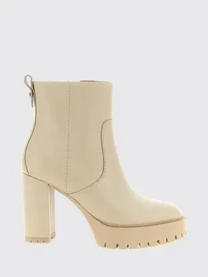 Pinko Leather Platform Ankle Boots - White