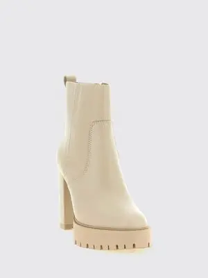Pinko Leather Platform Ankle Boots - White