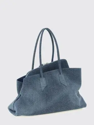 Attico La Passeggiata Asymmetrical Cotton Shoulder Bag - Denim