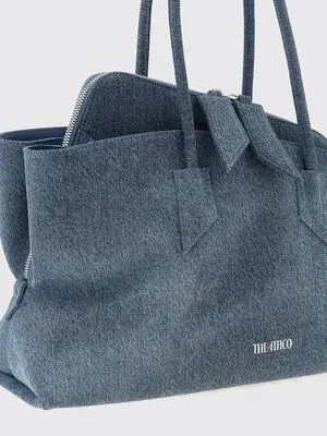 Attico La Passeggiata Asymmetrical Cotton Shoulder Bag - Denim