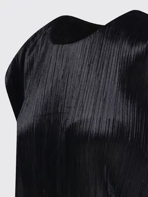 FORTE_FORTE Sleeveless Pleated Top - Black