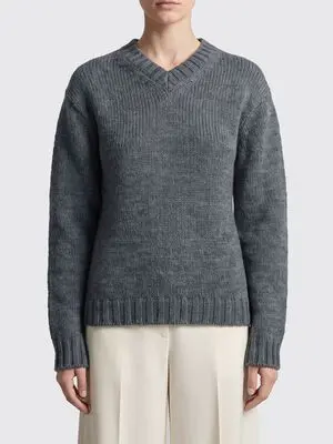 JIL SANDER Ribbed V-neck Pullover - Grey