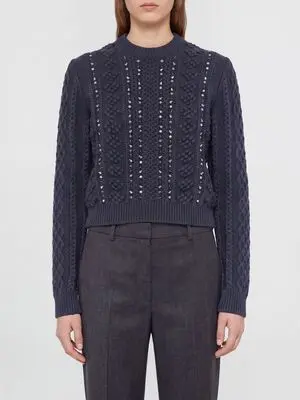 JIL SANDER Embellished Wool Jumper - Blue 2