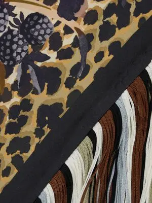 Etro Paisley Print Pure Silk Scarf With Fringed Edges - Fa01