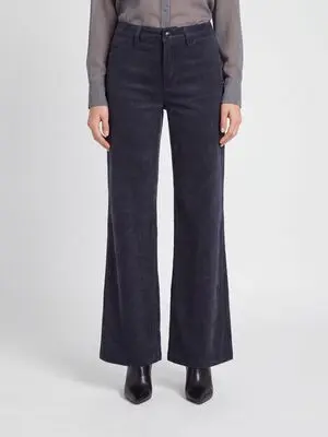 ERMANNO FIRENZE Wide Leg Corduroy Trousers - Blue