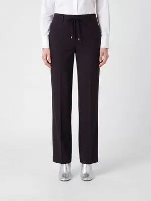 ERMANNO FIRENZE Tailored Drawstring Trousers - Black