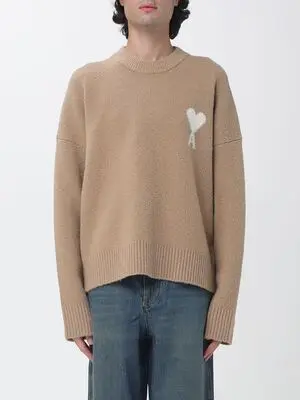 AMI Paris Wool And Alpaca Crewneck Jumper - Beige