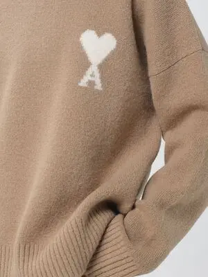 AMI Paris Wool And Alpaca Crewneck Jumper - Beige