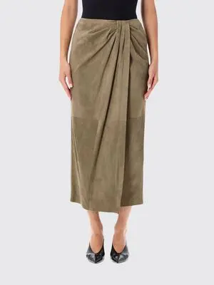 Ralph Lauren Suede Draped Skirt - Mud