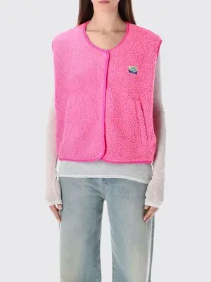 American Vintage Padded Fleece Vest - Fuchsia