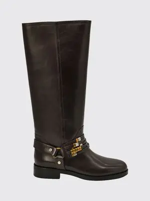 Pinko PINKO Embroidered Calfskin Knee-High Boots Dark