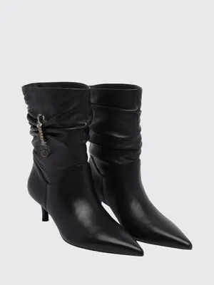 Pinko Ruched Leather Kitten Heel Boots