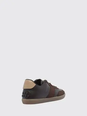 TOD'S Lace-up Suede And Leather Sneakers - Earth