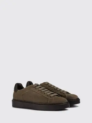 DOUCAL'S Suede Lace-up Sneakers - Mud