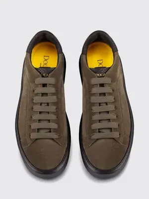 DOUCAL'S Suede Lace-up Sneakers - Mud