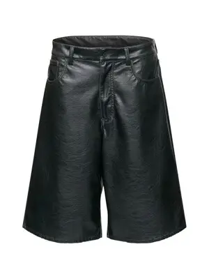 MAISON MARGIELA Faux Leather Bermuda Shorts - Black