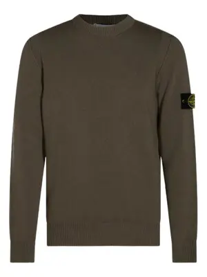 Stone Island Wool Sweater With Logo Patch
