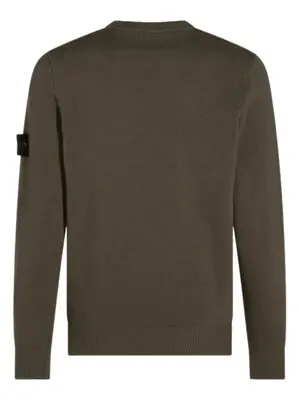 Stone Island Wool Sweater With Logo Patch