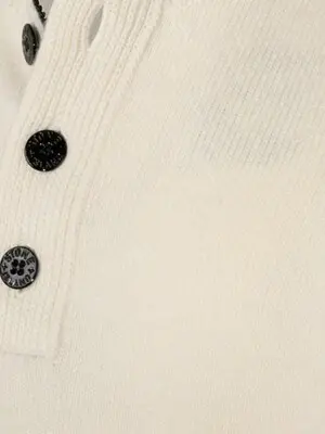 Stone Island Wool Turtleneck Sweater With Button Placket
