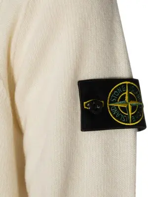Stone Island Wool Turtleneck Sweater With Button Placket