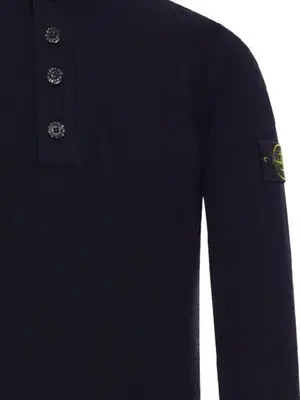 Stone Island Wool Turtleneck Sweater With Button Detail