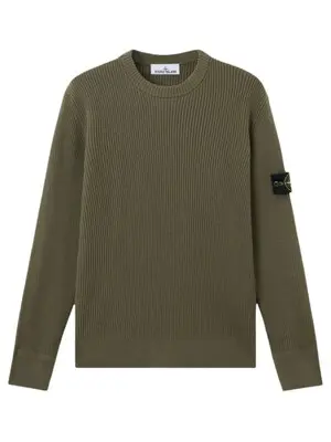 Stone Island Stone Island Wool Sweater With Sleeve Patch Green