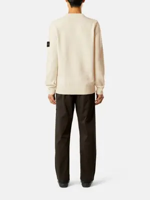 Stone Island Wool Sweater With Logo Patch