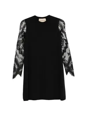 Valentino Garavani Lace Detail Mini Dress - Black