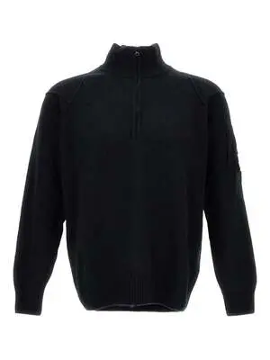 C.P. COMPANY C. P. Company Grs Lambswool Half-zip Sweater - Black