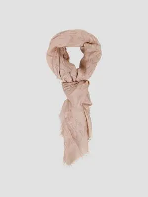 Saint Laurent Printed Large Square Scarf - Beige/light Brown