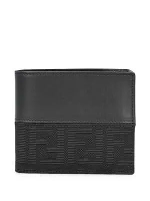 Fendi S Bi-fold Wallet In Vitello Leather - Nero