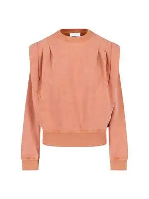 MARANT ETOILE MARANT ETOILE Pleated Shoulder Crewneck Sweatshirt Orange