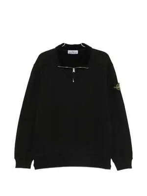 Stone Island Long Sleeve Polo Shirt - Black