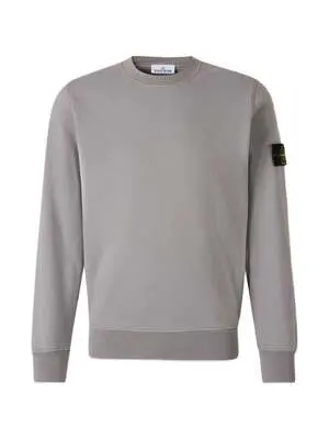 Stone Island Inspired Garment-dyed Sweatshirt For - Grey