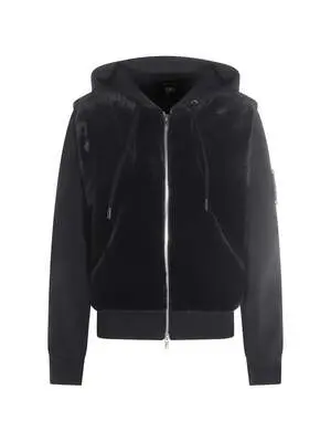 Moose Knuckles Rosylyn Bunny Zip-up Hoodie With Fur Accents