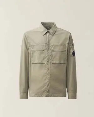 C.P. COMPANY C. P. Company Organic Gabardine Zipped Lens Overshirt - Fallenrock
