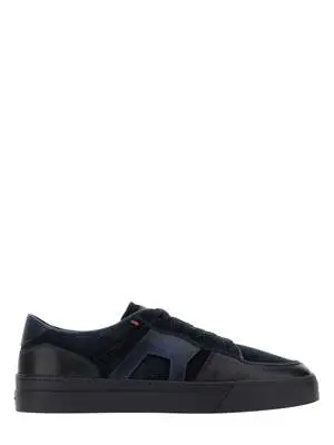 Santoni Leather Sneakers - Navy